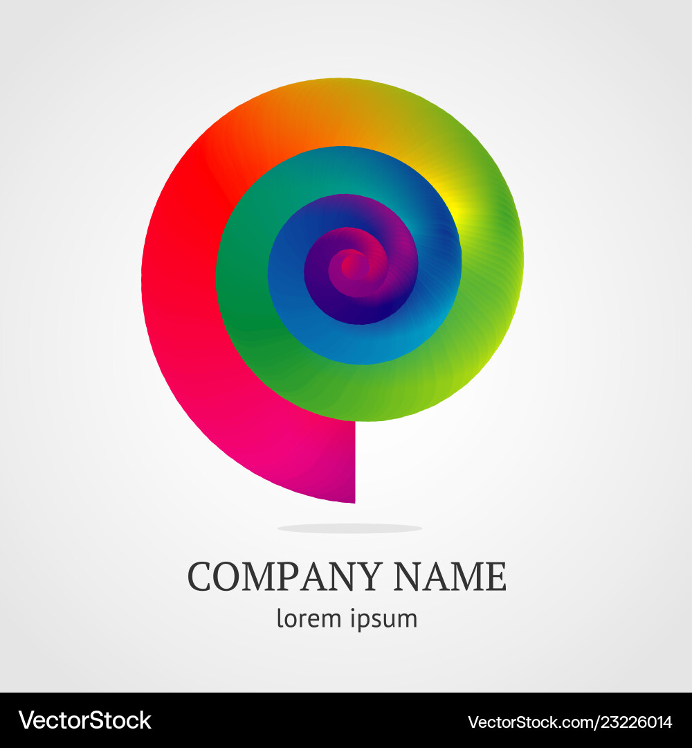 Abstract spiral symbol with vibrant color gradient
