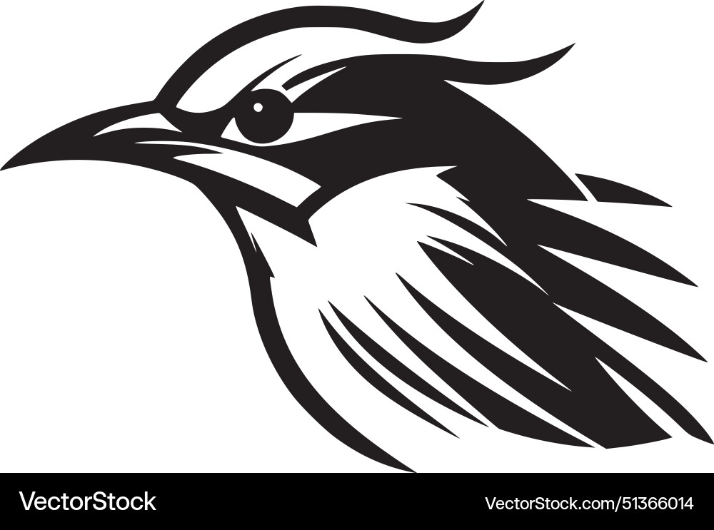 Bird - black and white Royalty Free Vector Image