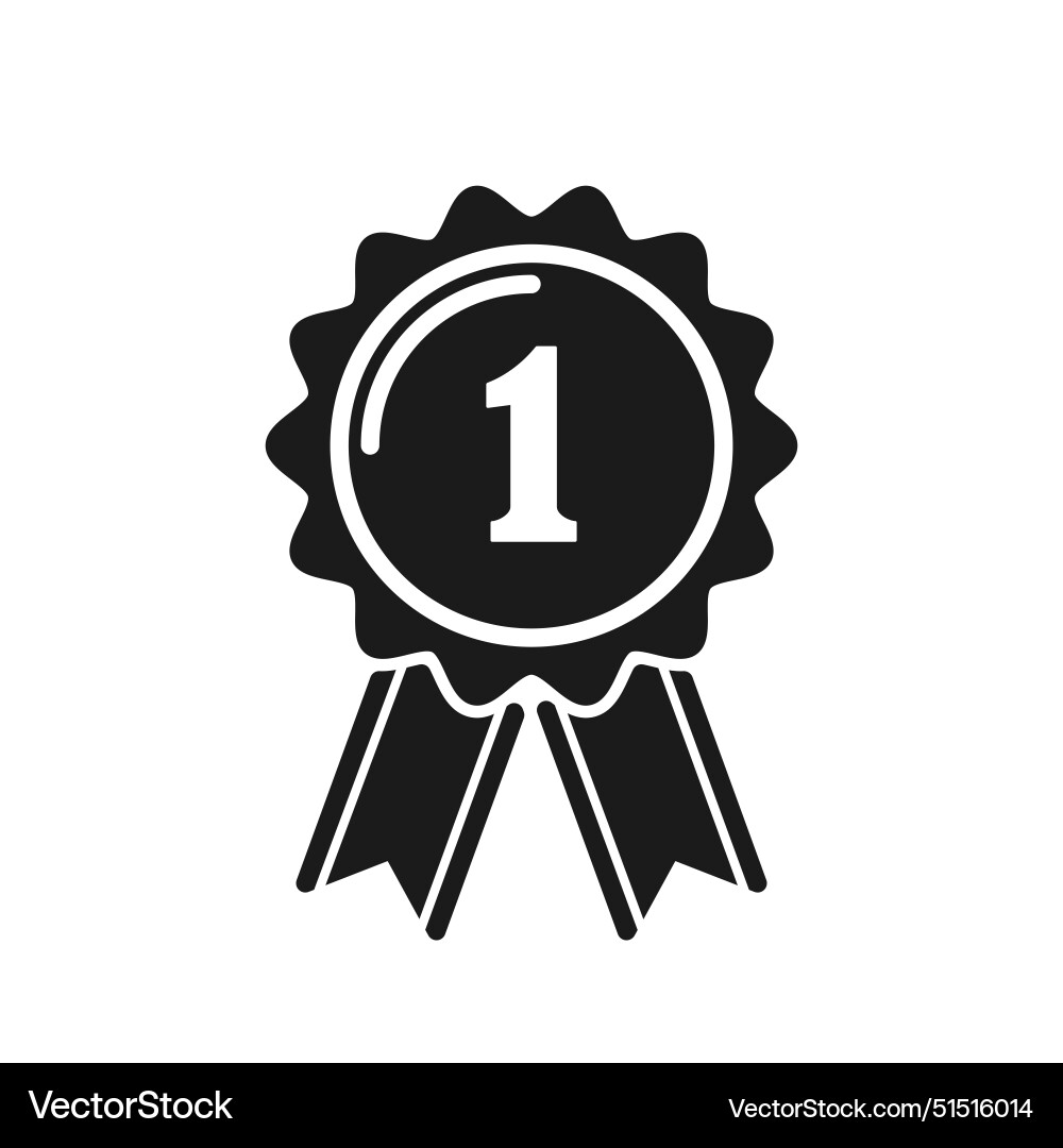 Black and white first place award ribbon Vector Image