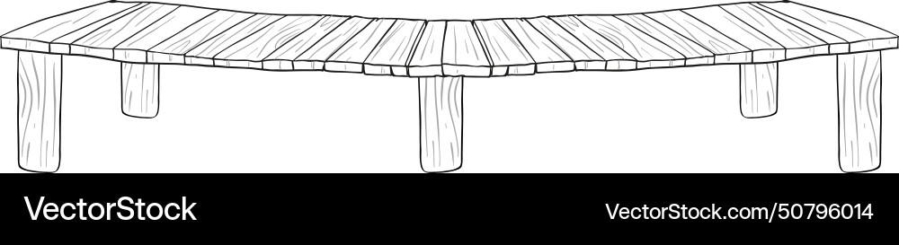 Black and white of a curved bench Royalty Free Vector Image