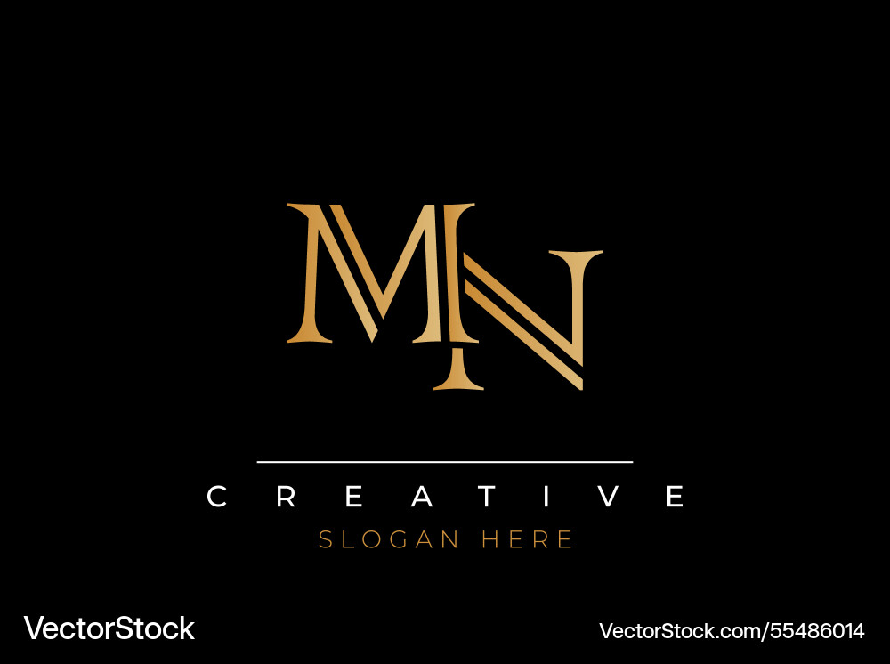 Creative mn luxury logo Royalty Free Vector Image