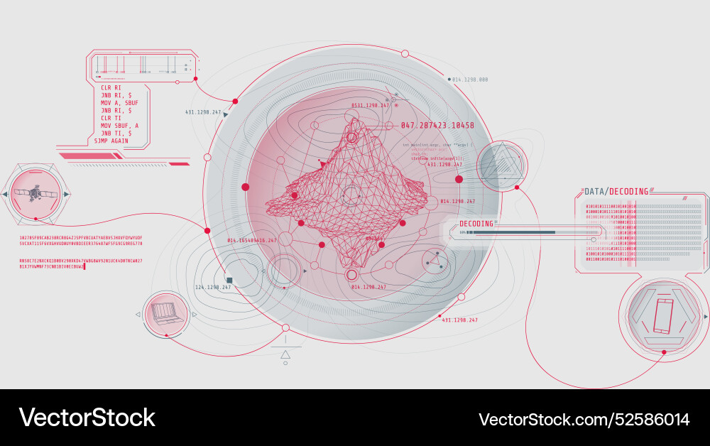 Futuristic geoscience hud interface design Vector Image