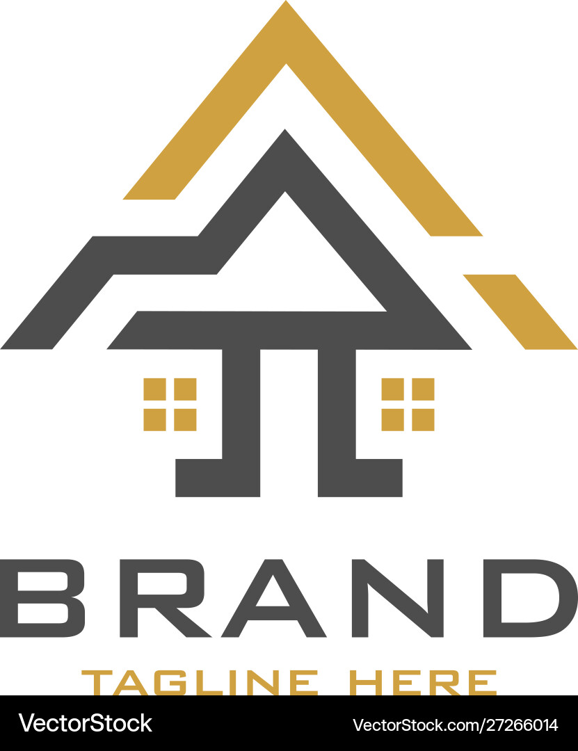 House building logo design Royalty Free Vector Image