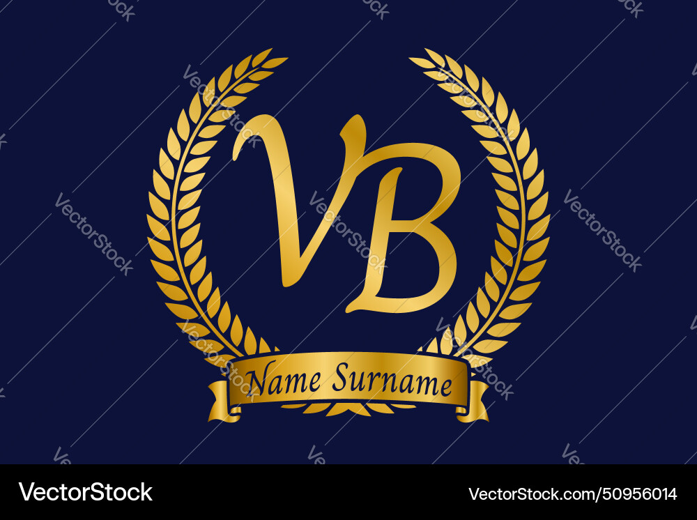 Initial letter v and b vb monogram logo design Vector Image