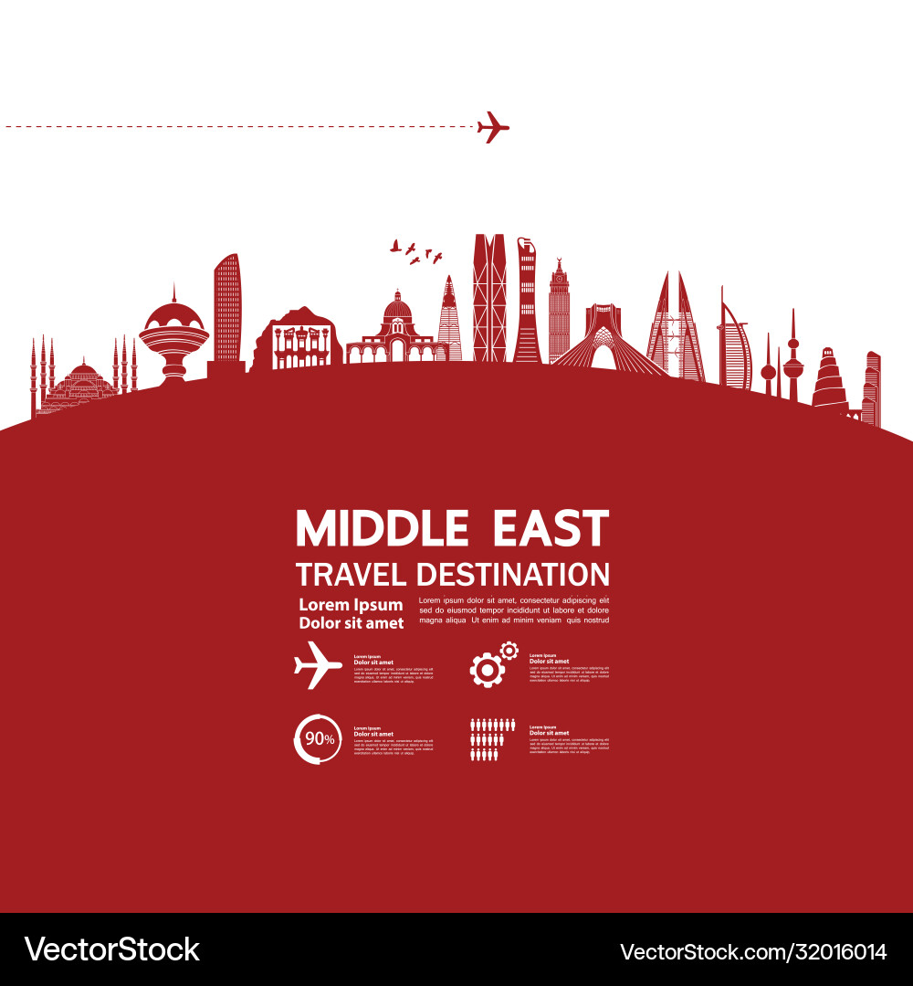 Middle east travel destination Royalty Free Vector Image