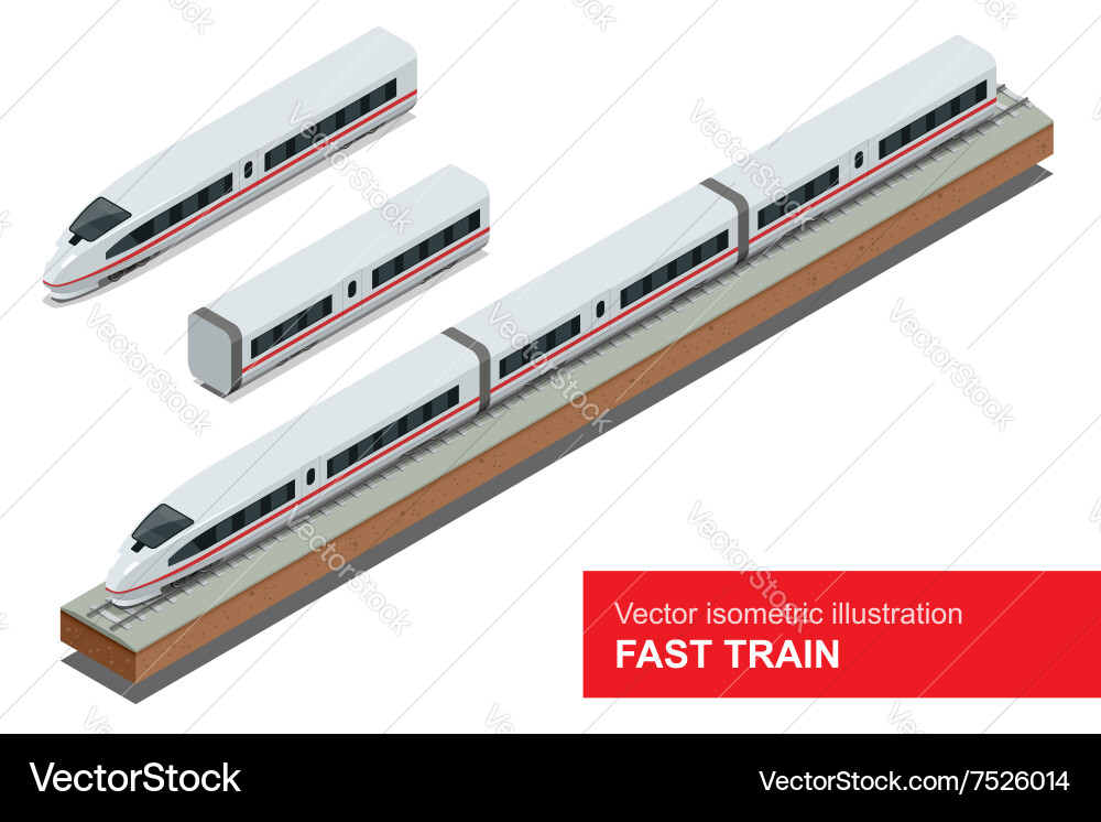 Modern high speed train isometric Royalty Free Vector Image