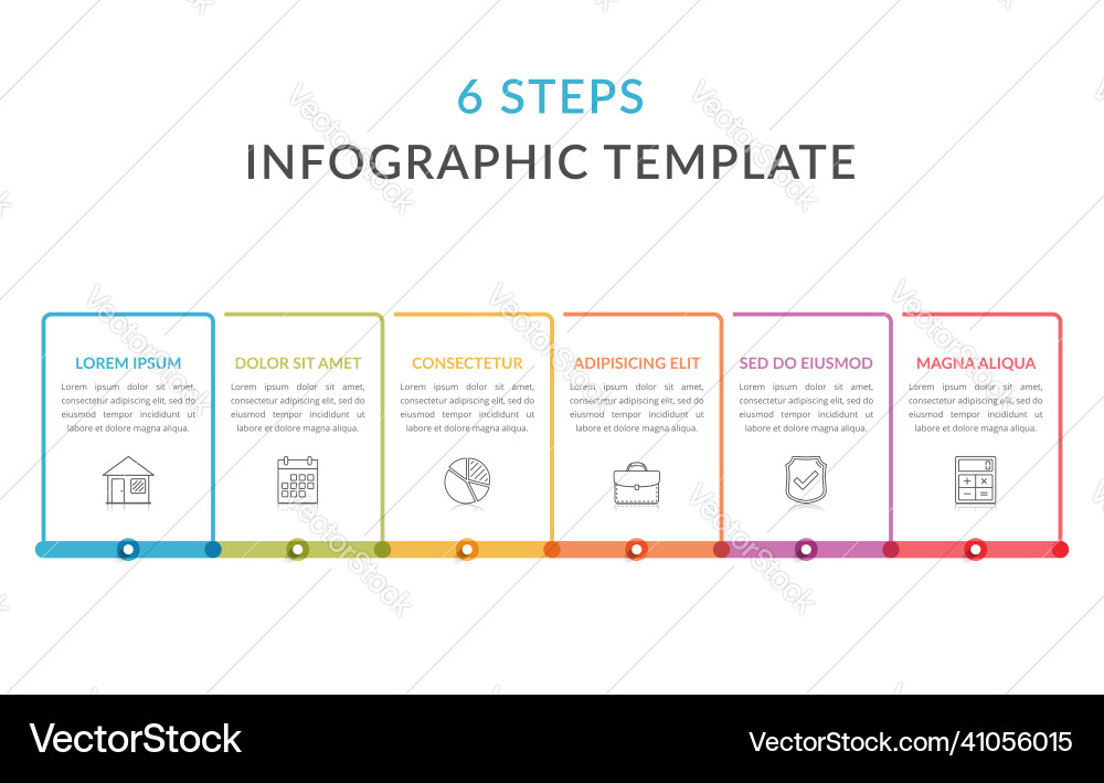 6 steps - infographic template Royalty Free Vector Image