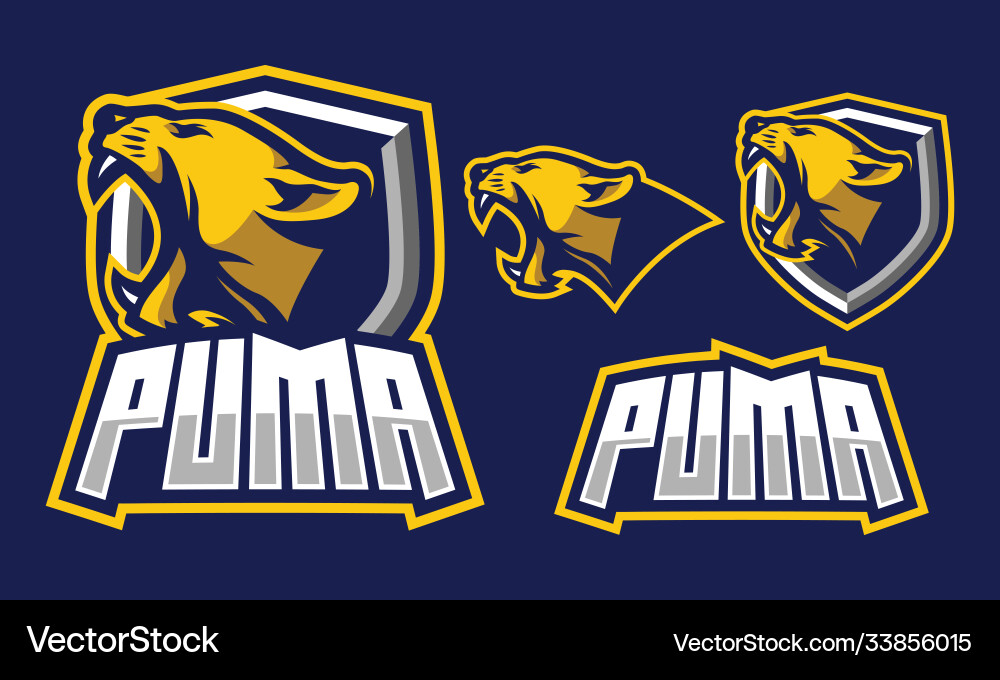 Aggressive Puma Mascot Logo Royalty Free Vector Image