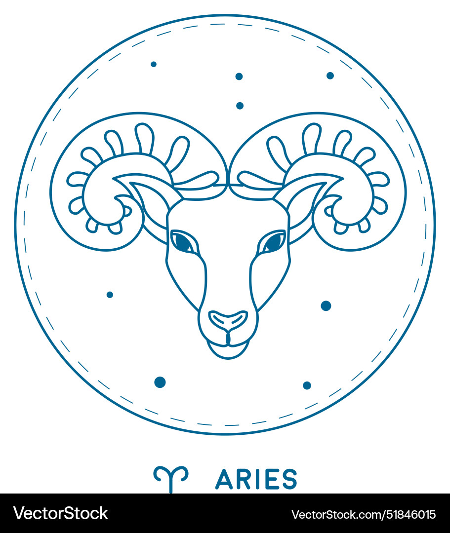 Aries zodiac sign Royalty Free Vector Image - VectorStock
