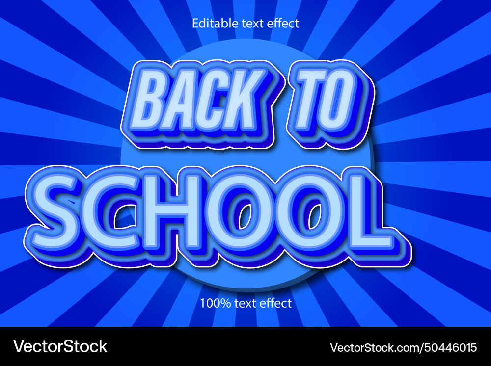 Back to school text effect Royalty Free Vector Image