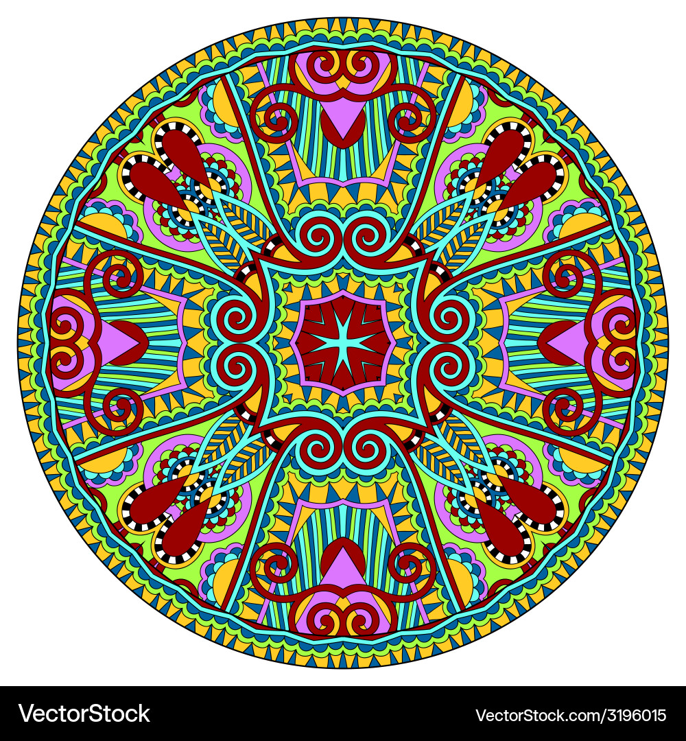 Decorative design of circle dish template round Vector Image
