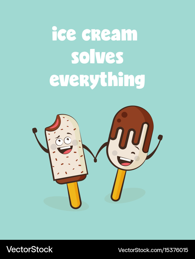 Funny ice cream characters Royalty Free Vector Image