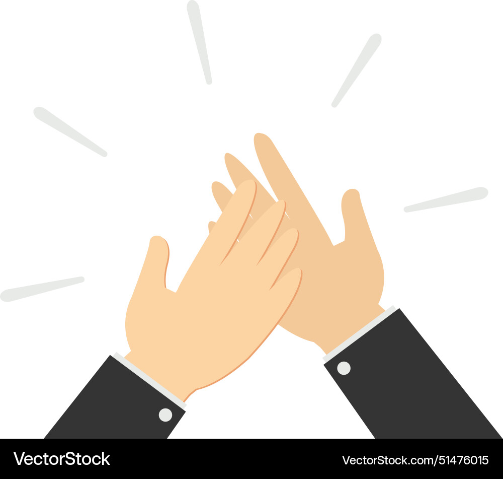 Human hands clapping congratulate success job il Vector Image