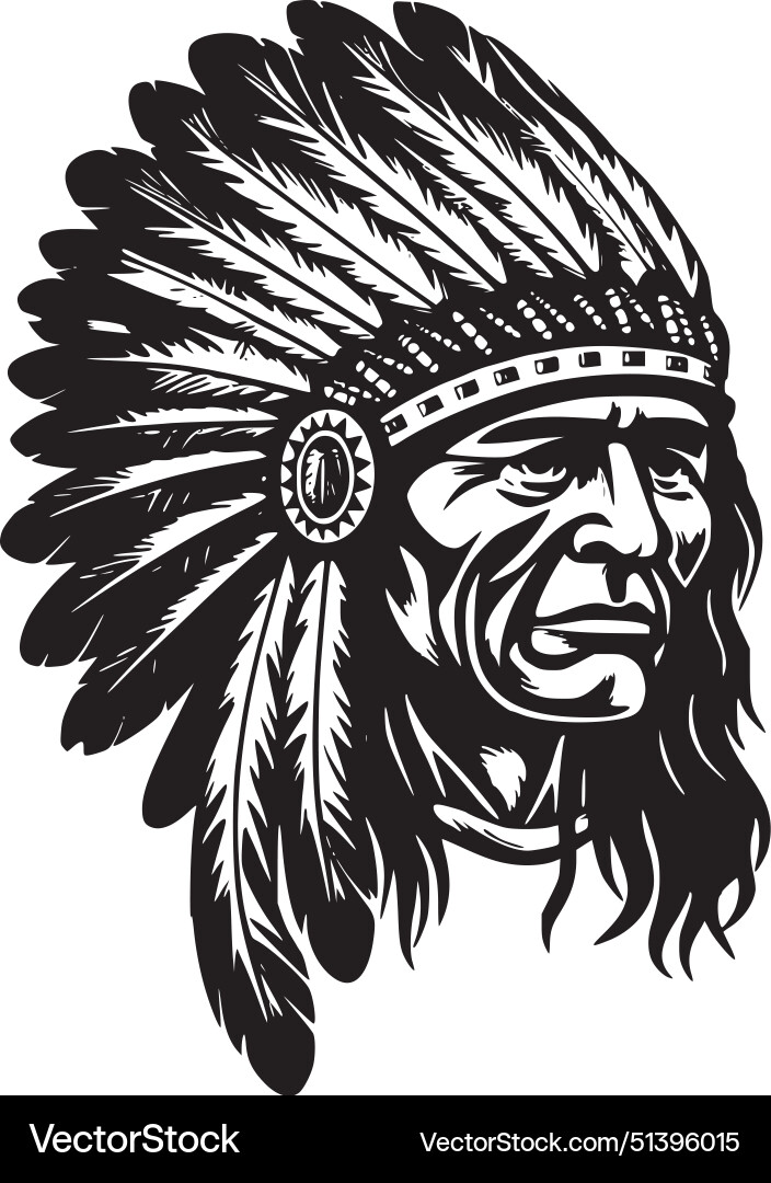Indian chief - high quality logo ideal Royalty Free Vector