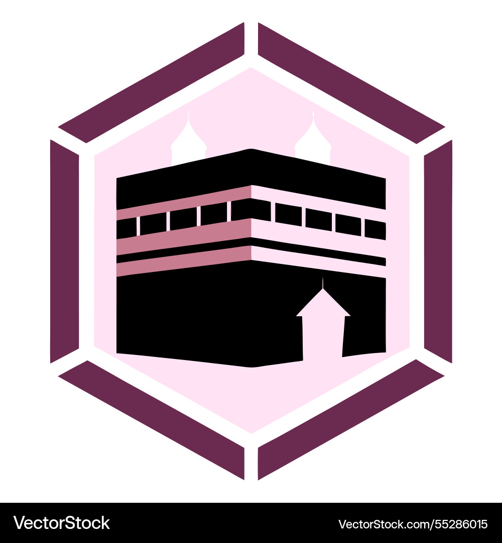 Islamic architecture kaaba in mecca geometric Vector Image