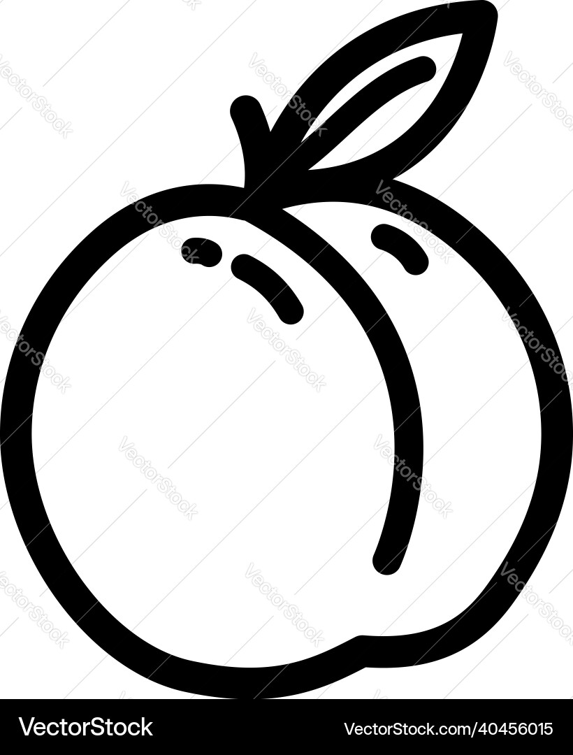 Peach outline icon simple sign linear pictograph Vector Image