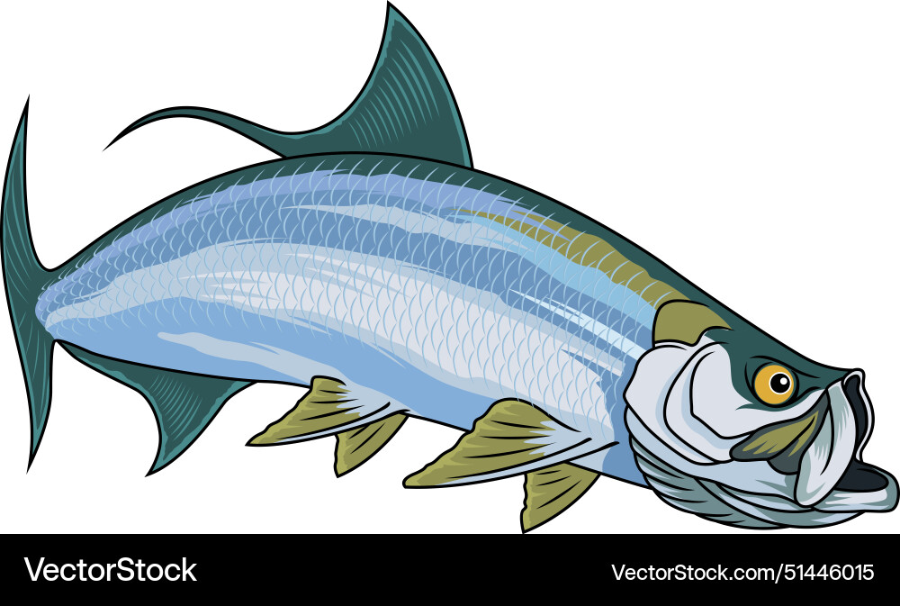 Tarpon fishing logo image Royalty Free Vector Image