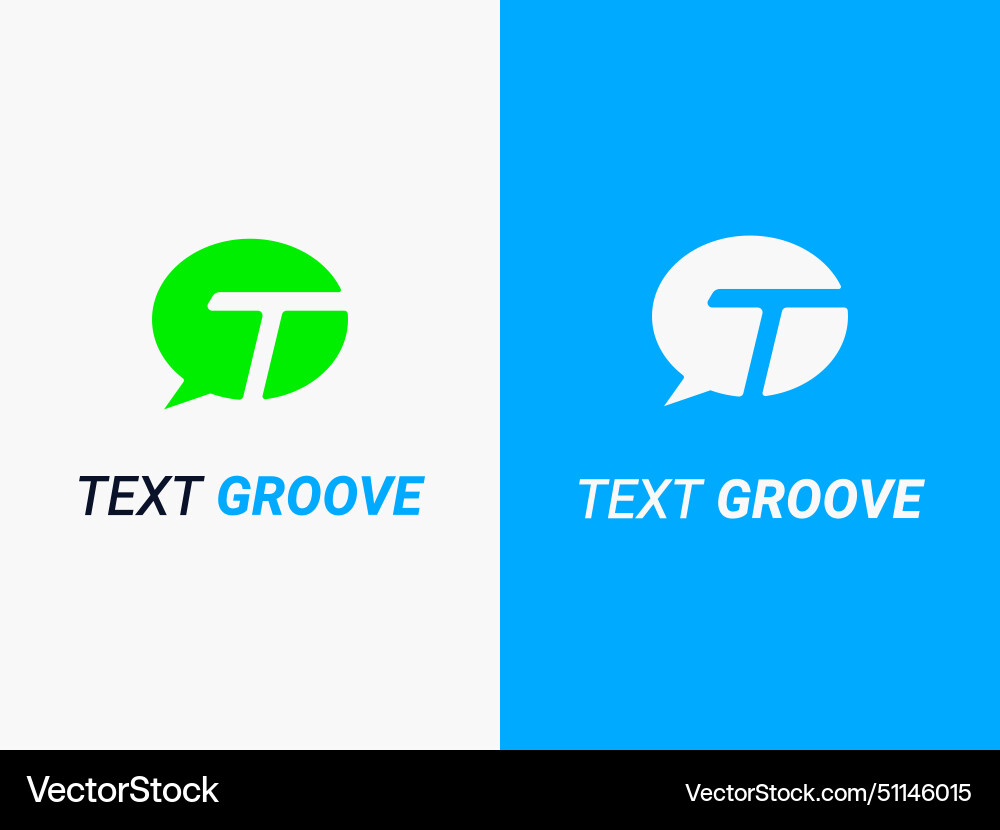 Text groove logo letter tg logo text based logo Vector Image