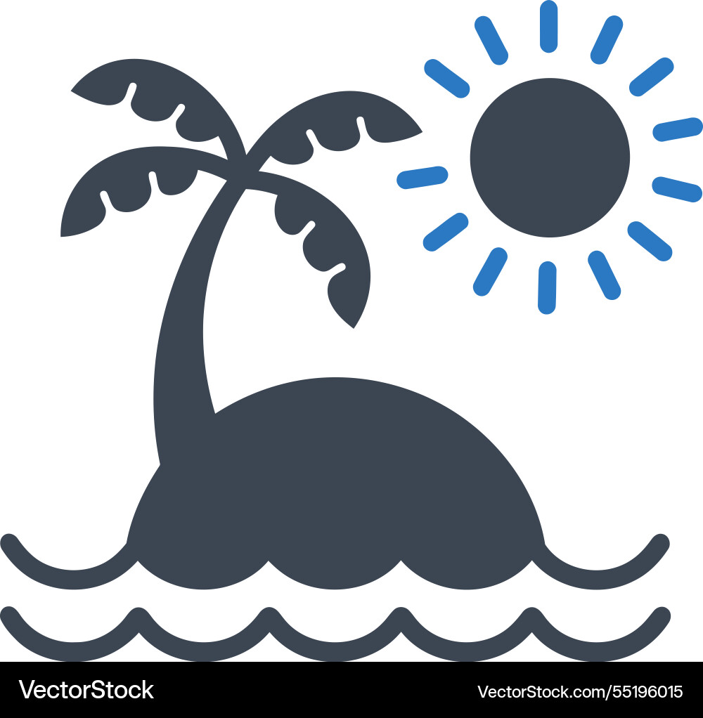 Tropical island icon Royalty Free Vector Image