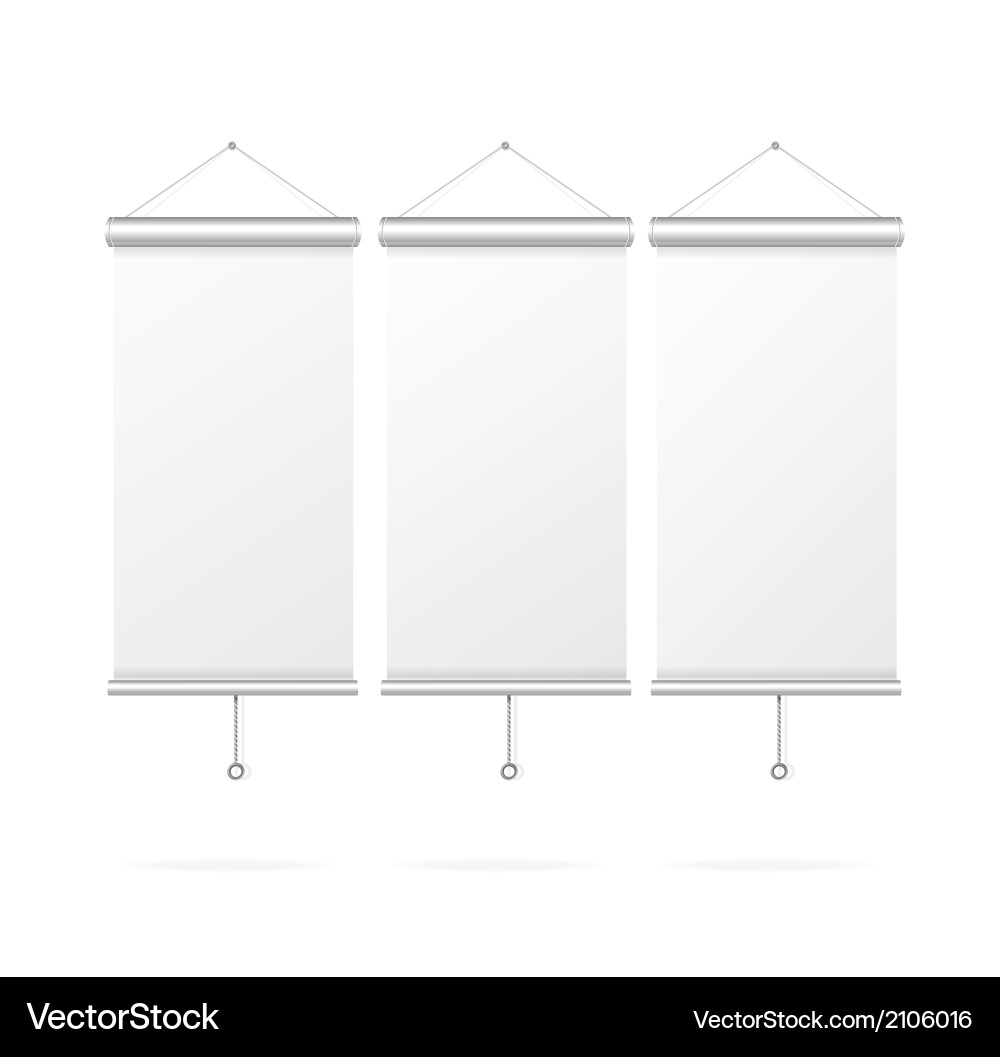 Blank roll up poster template Royalty Free Vector Image