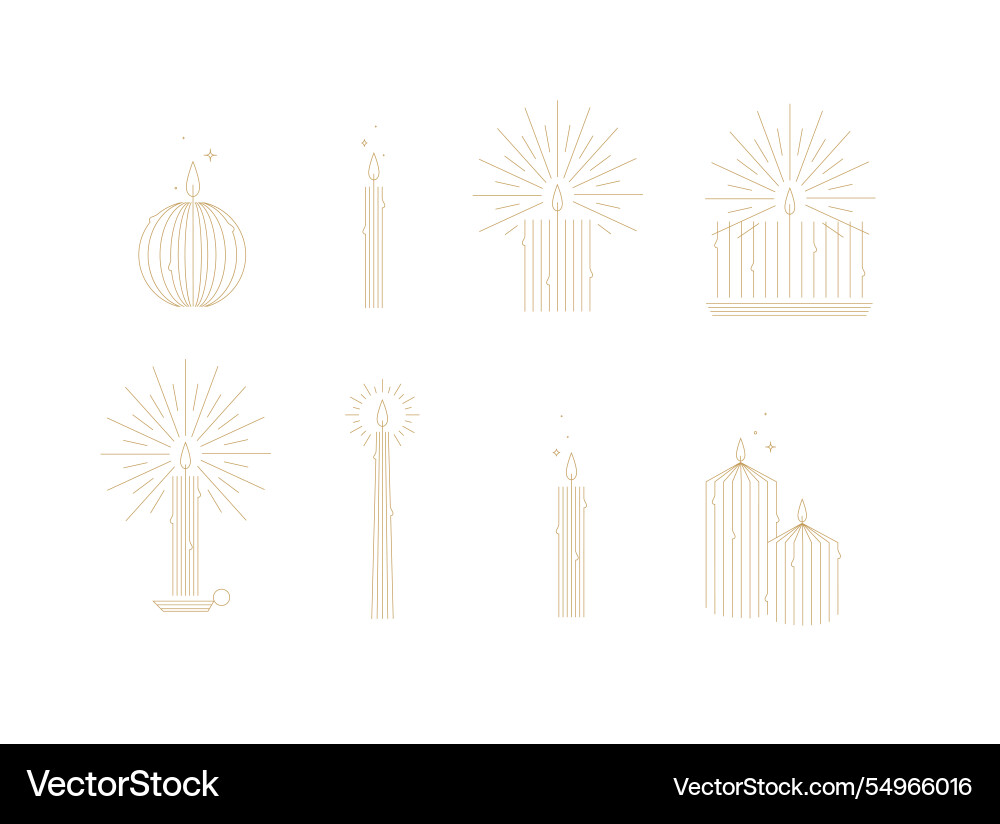 Candle set art deco Royalty Free Vector Image - VectorStock