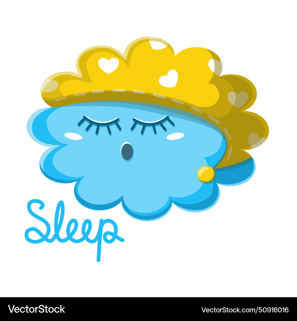 Cute of a sleeping cloud Royalty Free Vector Image