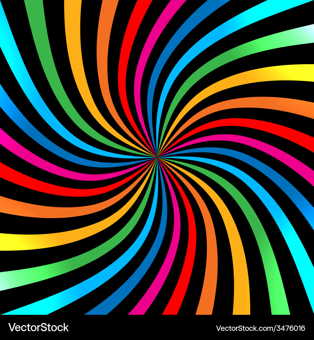 Dynamic Rainbow Spiral Background Royalty Free Vector Image