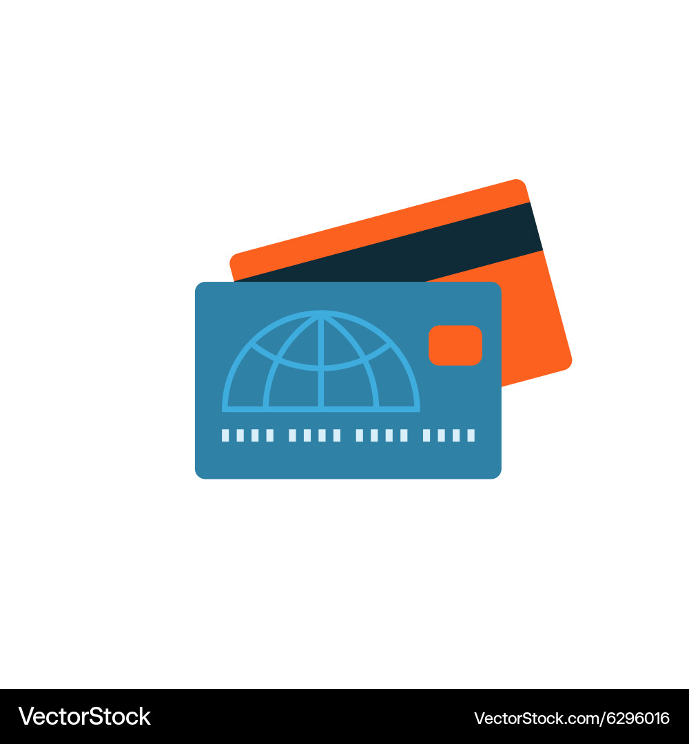Flat Credit Card Icon Royalty Free Vector Image