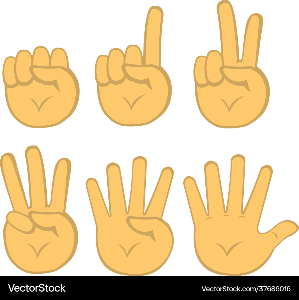 Hands counting Royalty Free Vector Image - VectorStock