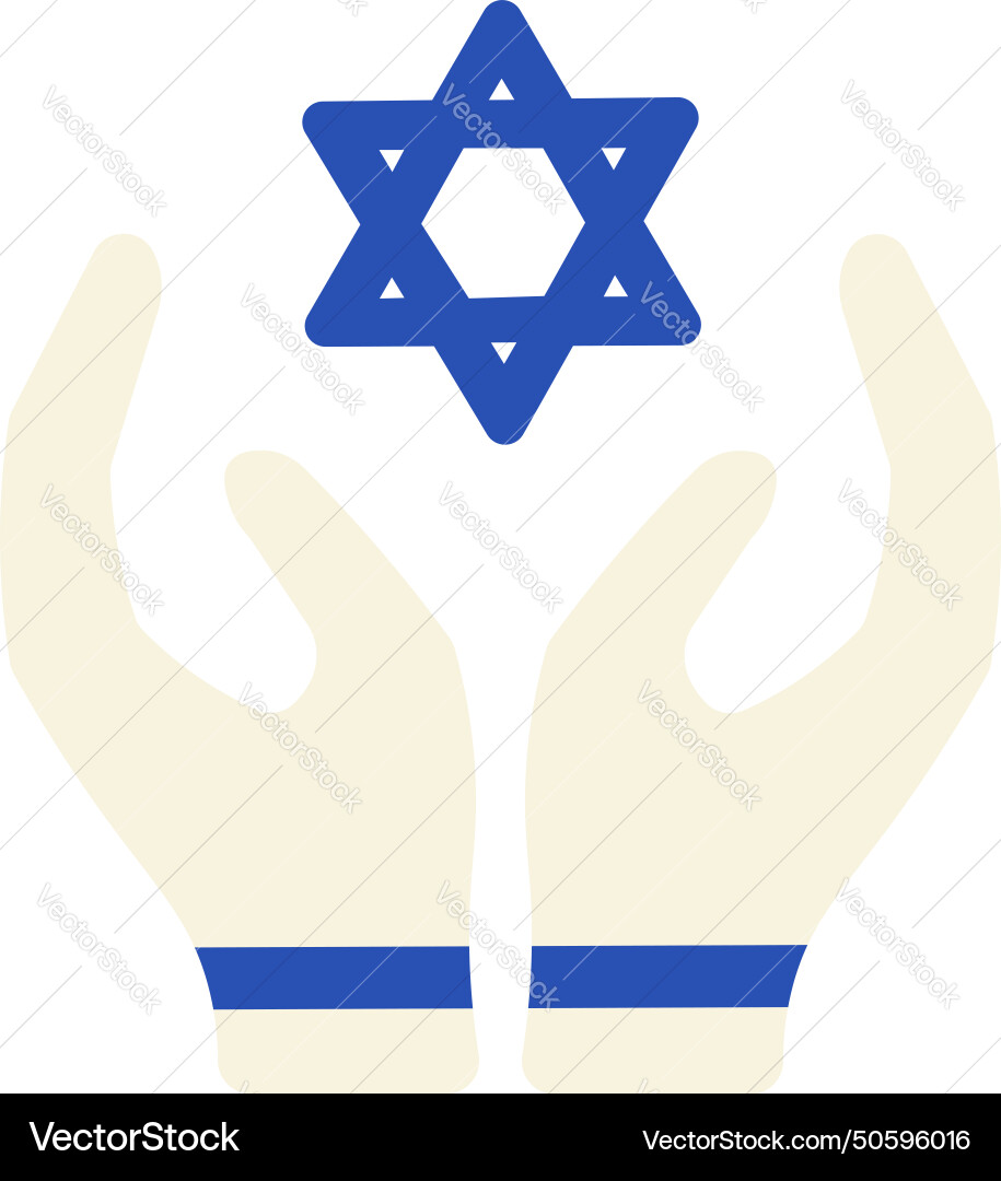Hands folded in prayer symbol israel solid milk Vector Image