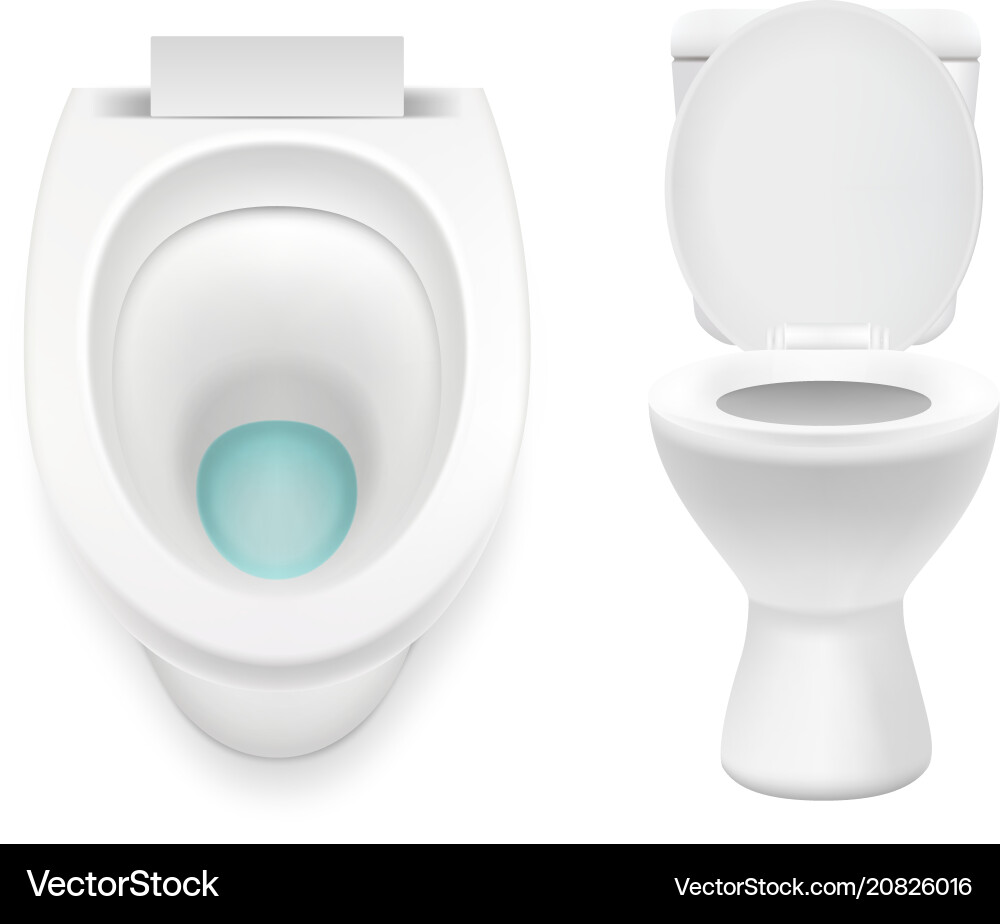 White toilet icon set realistic Royalty Free Vector Image