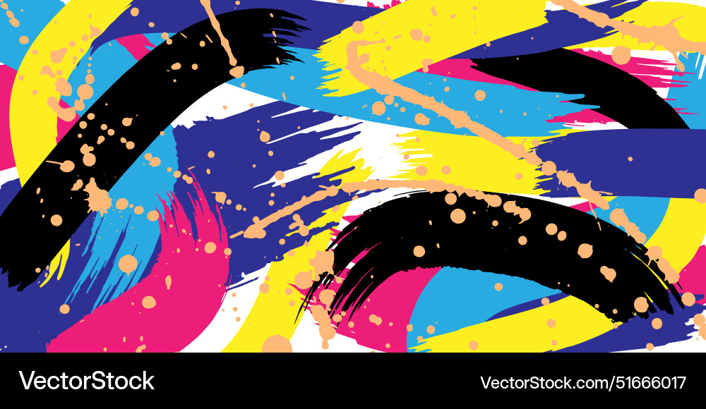 Abstract art background colorful paint brush Vector Image