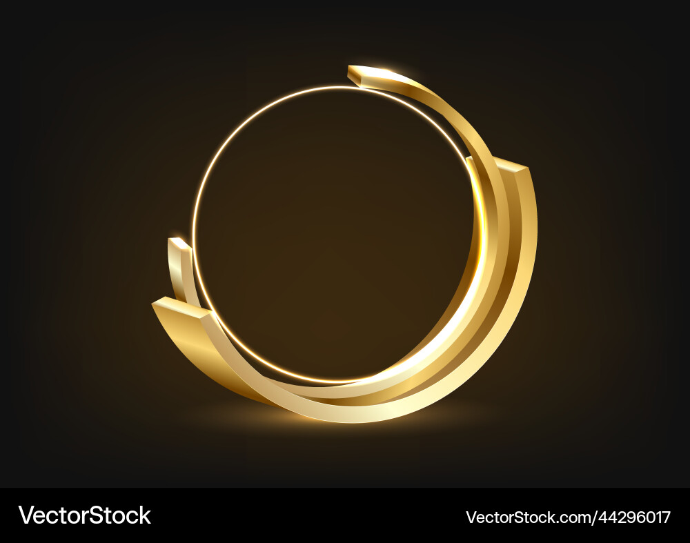 Abstract golden light circle effect Royalty Free Vector