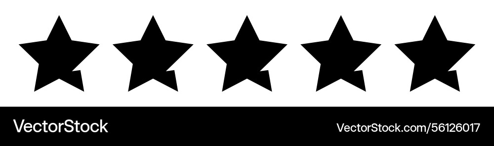 Black star review icons Royalty Free Vector Image