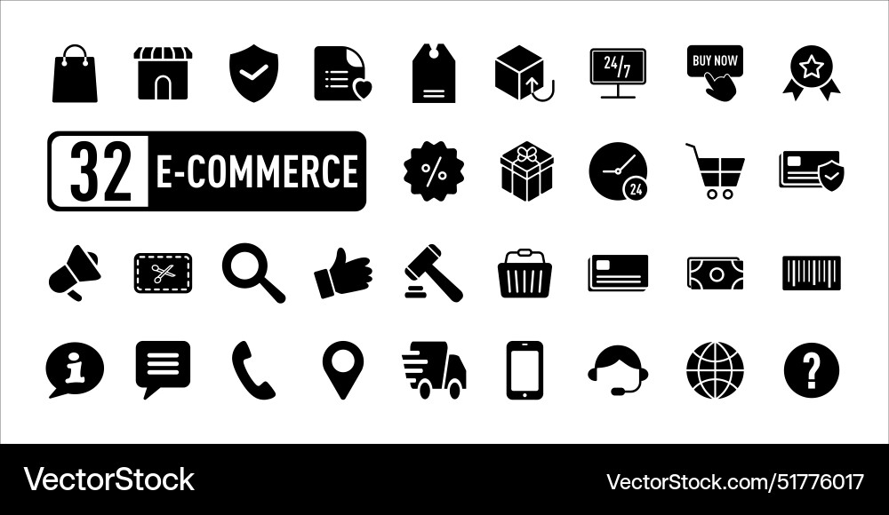 E-commerce icon set Royalty Free Vector Image - VectorStock