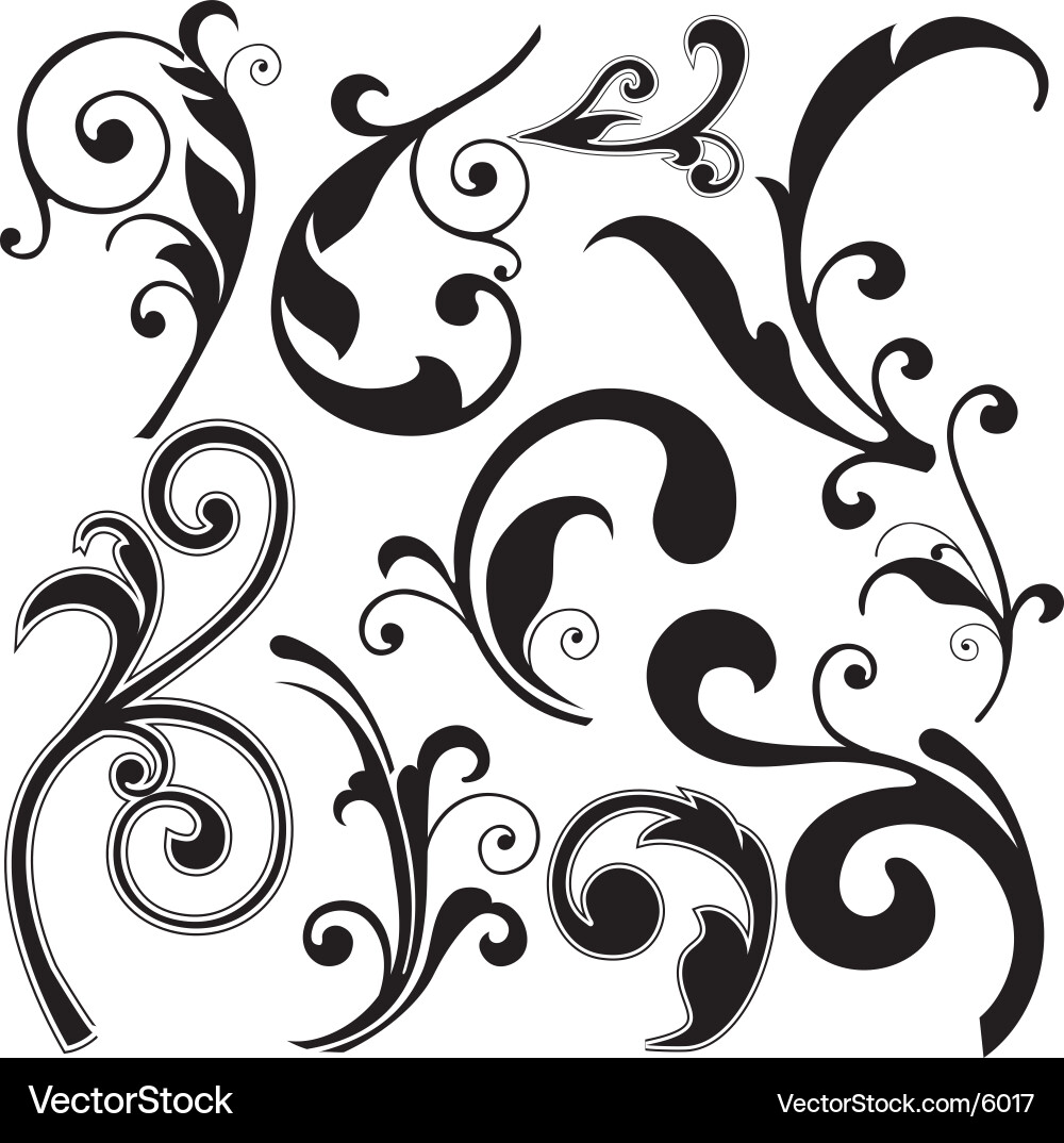 Elegant Floral Swirls Royalty Free Vector Image