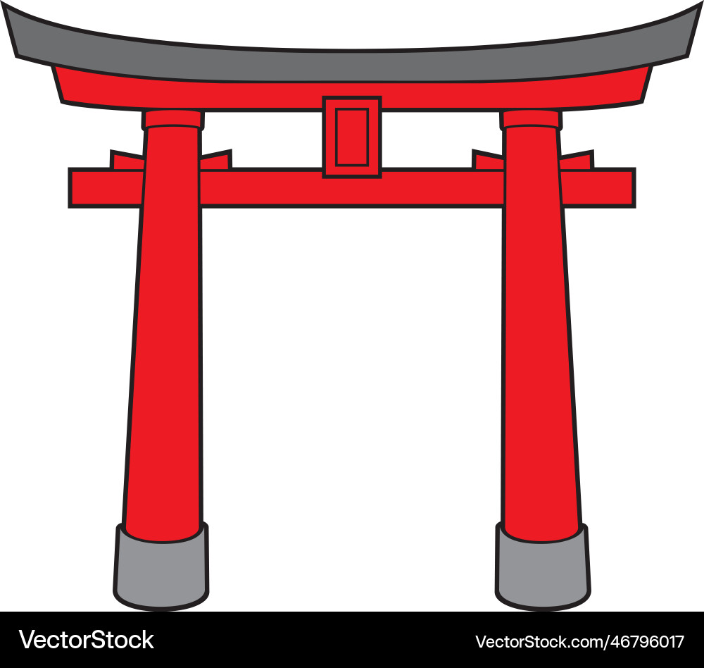Japanese torii gate shinto Royalty Free Vector Image