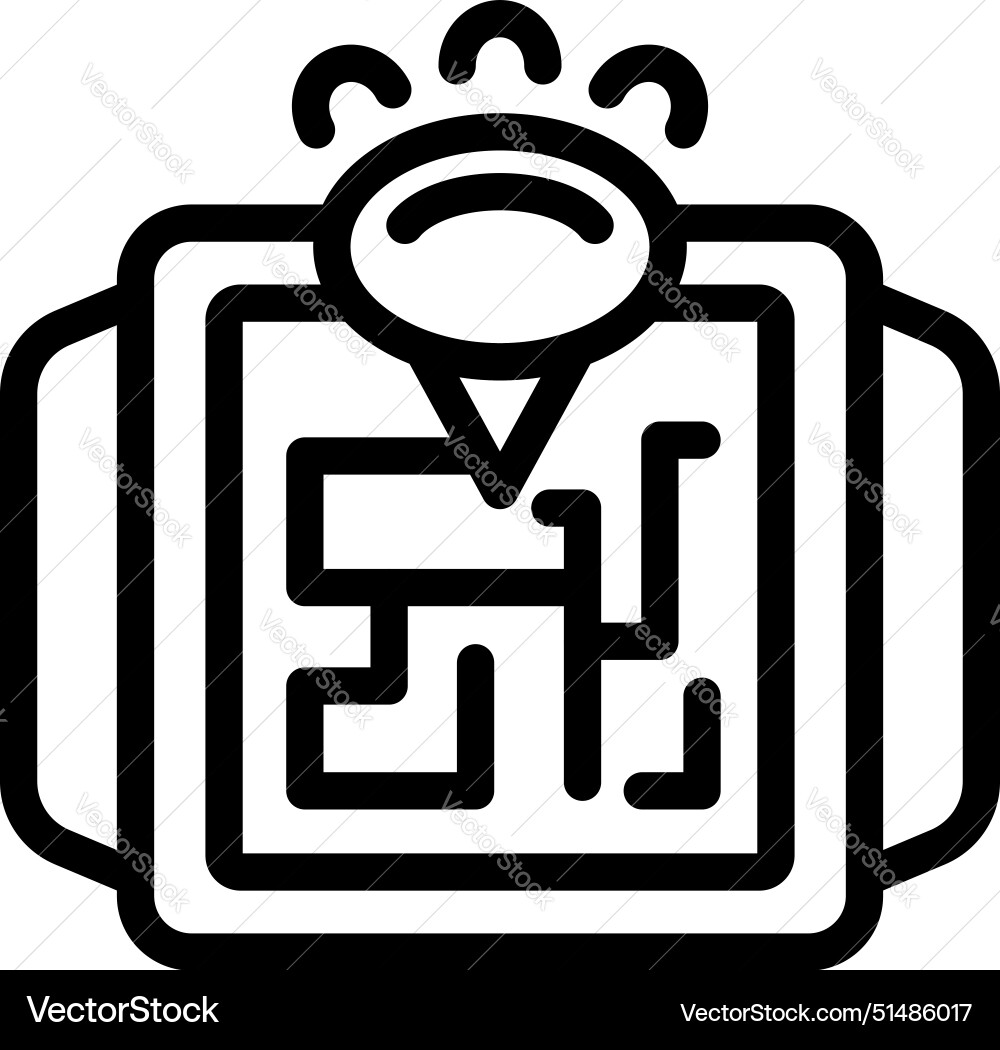 Maze concept with location pin icon Royalty Free Vector