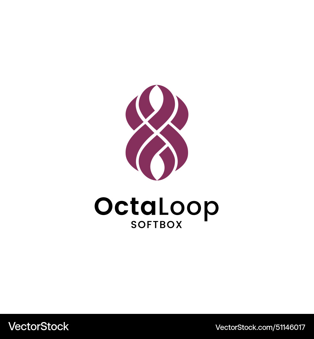 Octaloop loop logo concept octopus based Vector Image