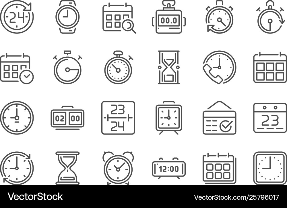 Timekeeping Icons - Stopwatch & Timer Vector Image