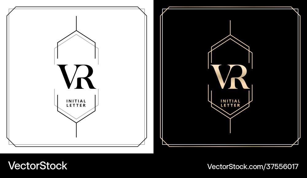 Vr initial letter and graphic name v r monogram Vector Image