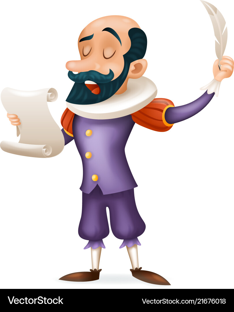 Actor theater stage man character medieval Vector Image