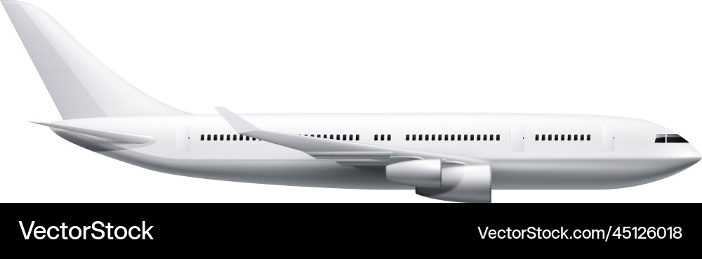 Airplane side view composition Royalty Free Vector Image