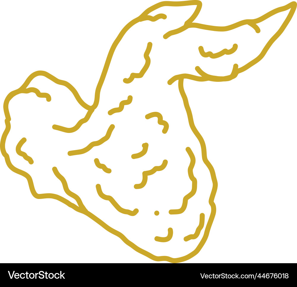 Chicken wings doodle drawing line art design Vector Image