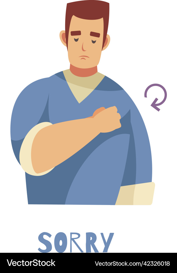 Deaf phrase sorry composition Royalty Free Vector Image