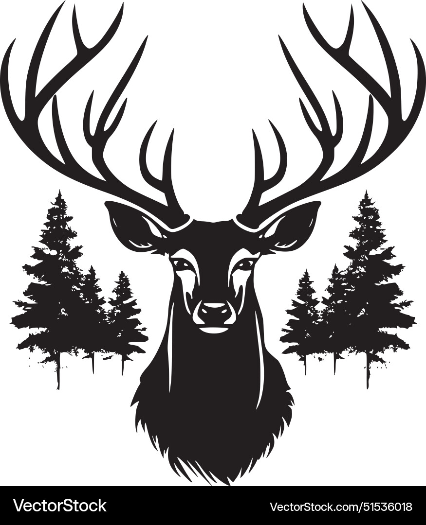 Elk - minimalist and flat logo Royalty Free Vector Image
