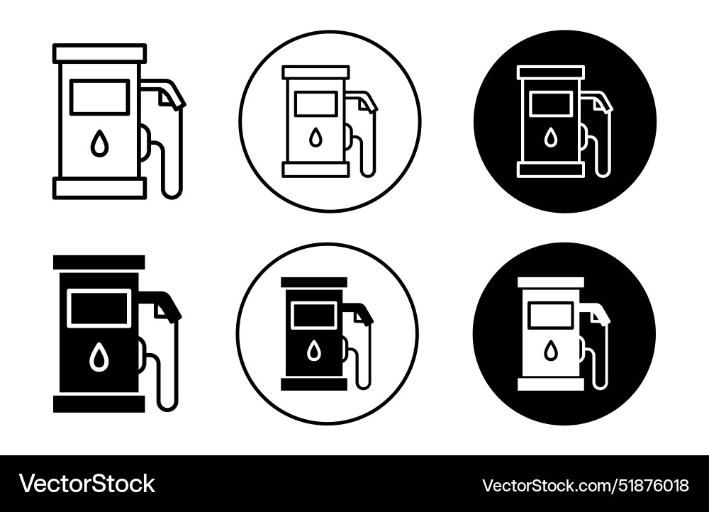 Gas station icon outline flat Royalty Free Vector Image