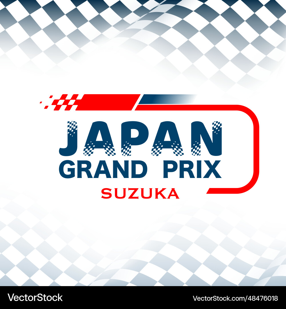 Japan grand prix checkered background Royalty Free Vector
