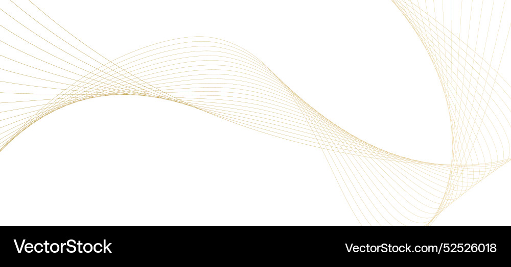 Luxury golden thin lines of gradient waves Vector Image