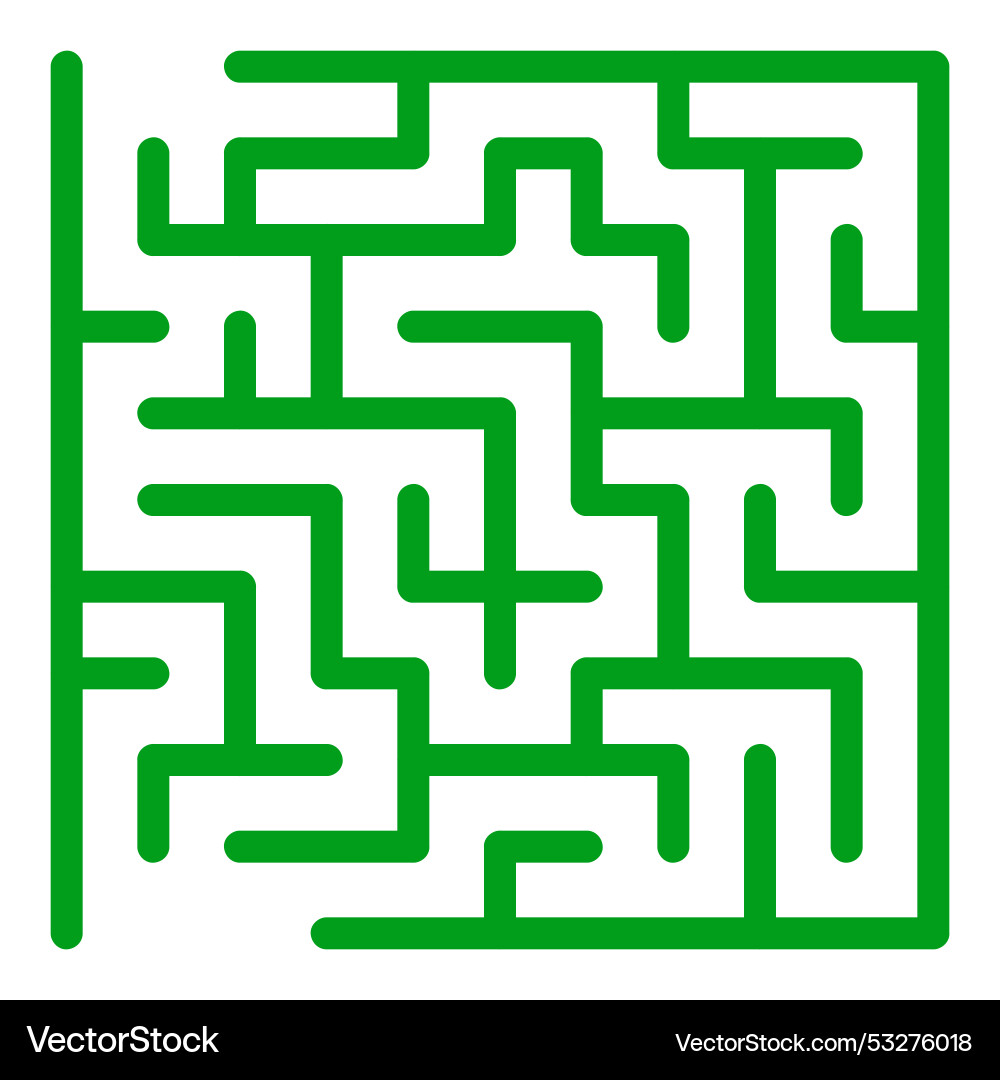 Maze shape design element there is one entrance Vector Image